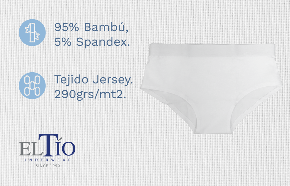 Calzón deportivo bambú - blanco